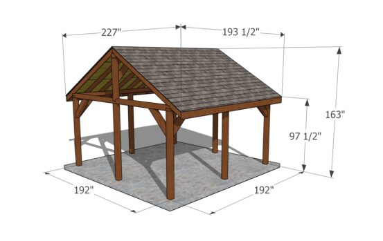 16x16 Pavilion - Free DIY Plans | HowToSpecialist - How to Build, Step ...