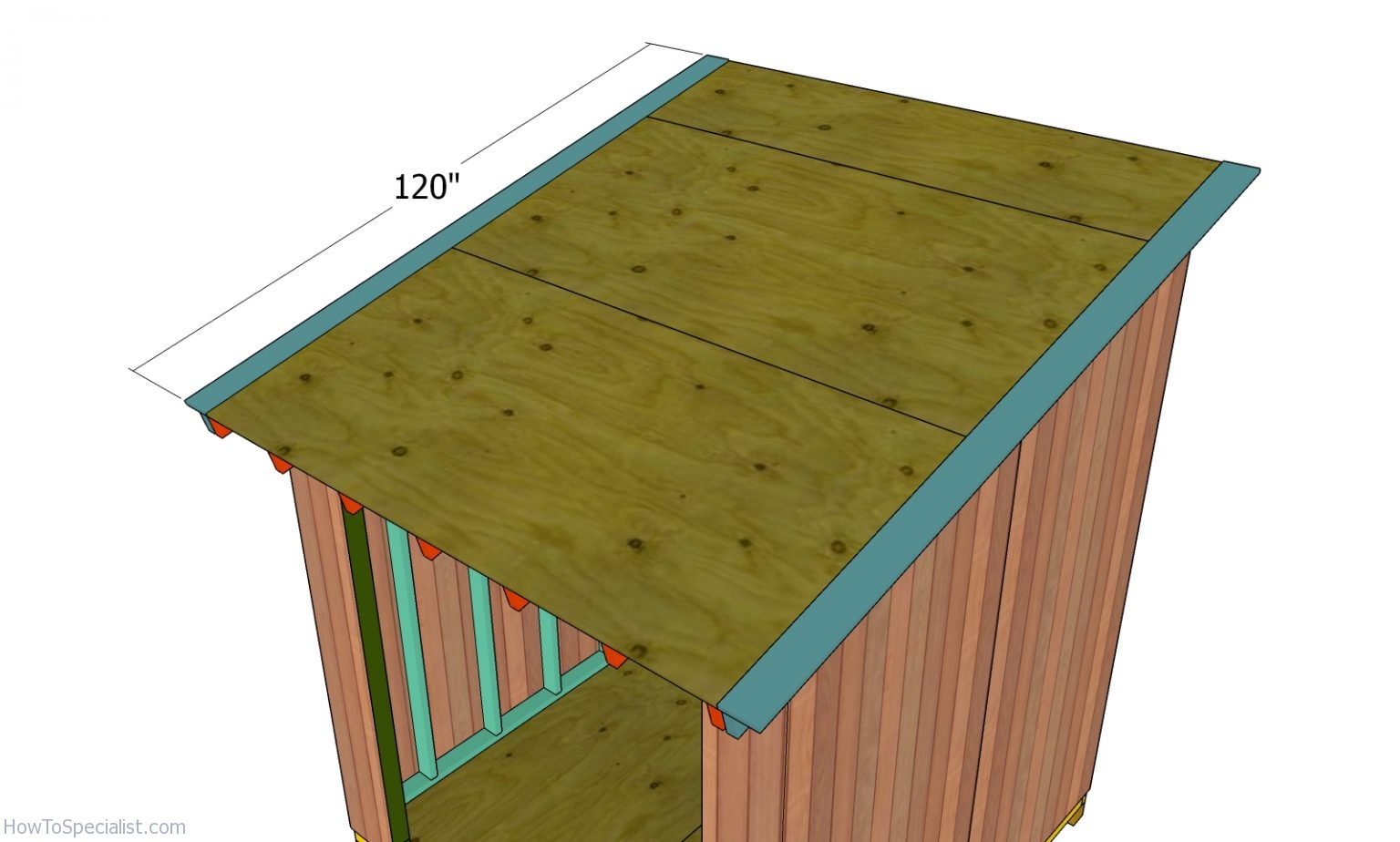 8x8 Lean to Shed Roof Plans | HowToSpecialist - How to Build, Step by ...