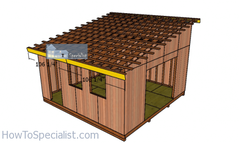 16×16 Lean to Shed Roof Plans | HowToSpecialist