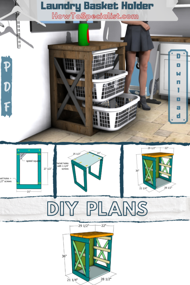 DIY Laundry Basket Holder - Free DIY Plans