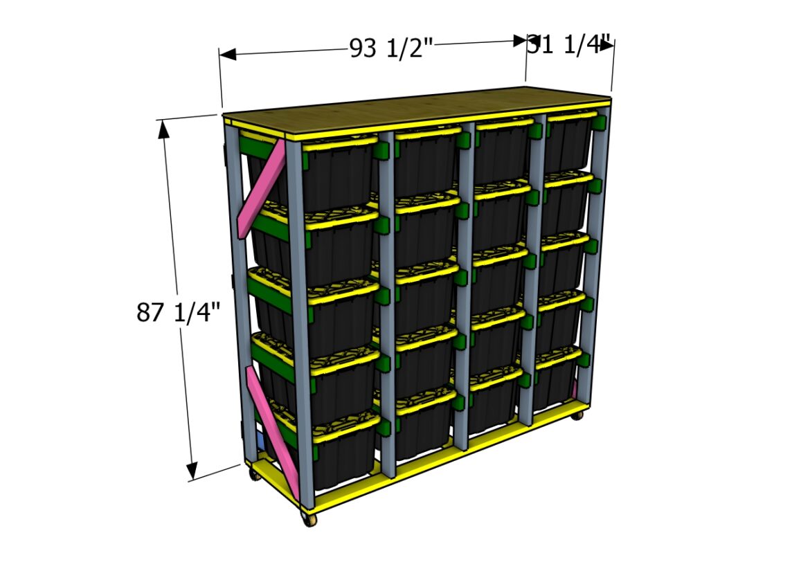 How to Make a Large 27-gallon Tote Rack - DIY Plans